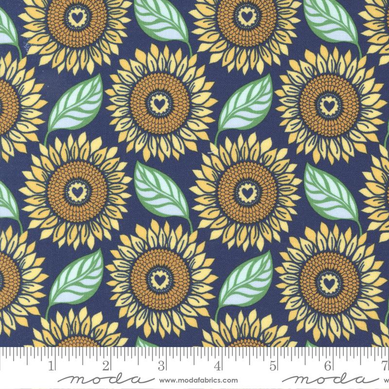 Sunflowers in My Heart, Tournesol in Dusk - 1 yard REMNANT– Bloomerie ...