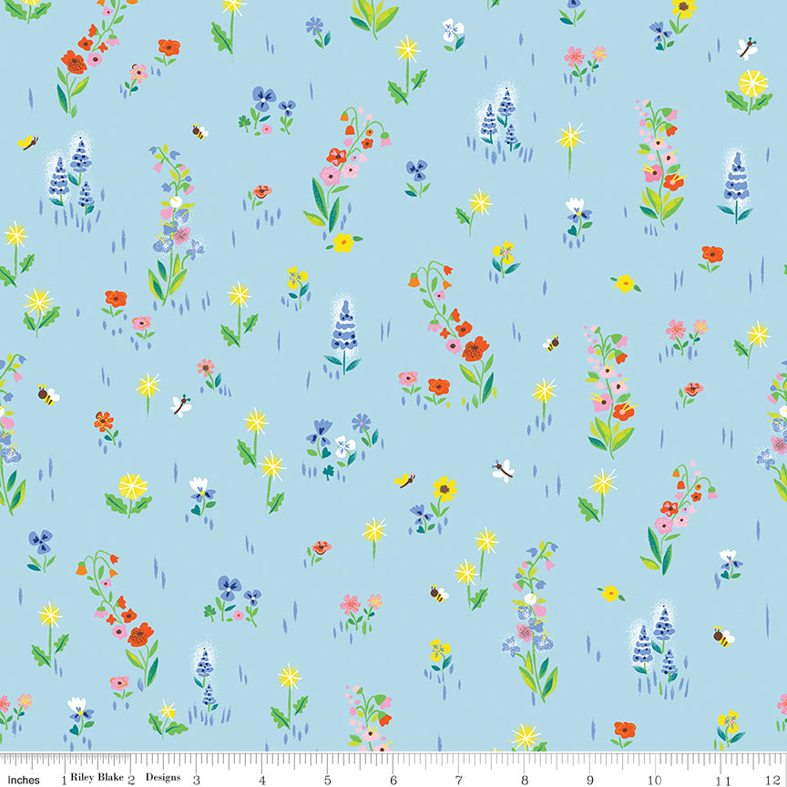 100 Aker Woods, Picnic Meadow Sky– Bloomerie Fabrics