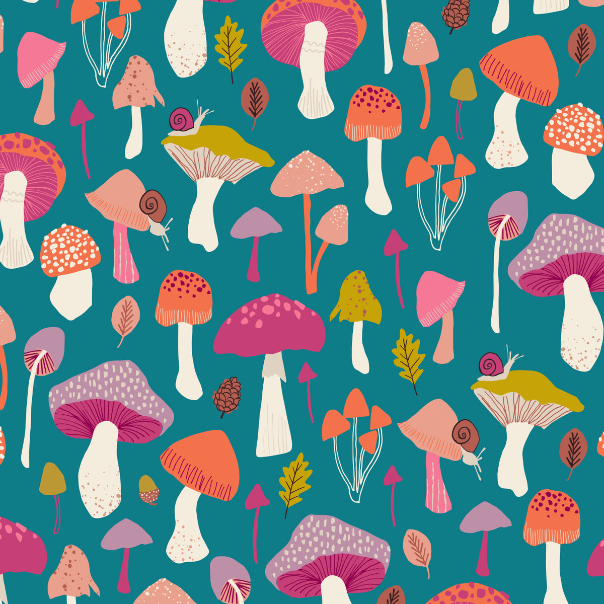 Woodland Wander, Mushroom Forage fabric by Nina Raby Jones - Dashwood ...