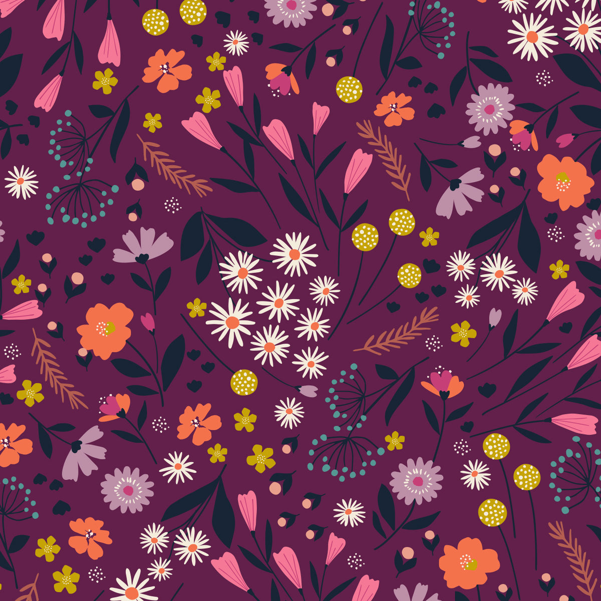 Woodland Wander, Wild Blooms fabric by Nina Raby Jones - Dashwood ...