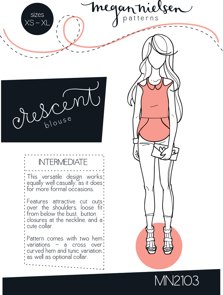 Crescent Blouse sewing pattern by Megan Nielsen– Bloomerie Fabrics