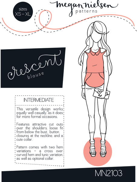 Crescent Blouse sewing pattern by Megan Nielsen - Bloomerie Fabrics